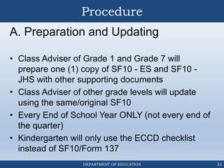 PS Policies on Enrolment , Transfer of Docs, Checking of School Forms ...