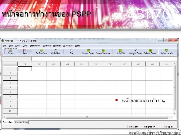 การใช้งานโปรแกรมPspp