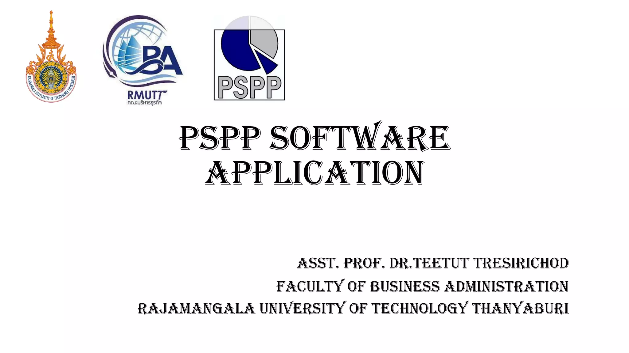 PSPP software application | PPT