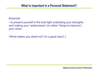 Personal Statement Tips | PPT