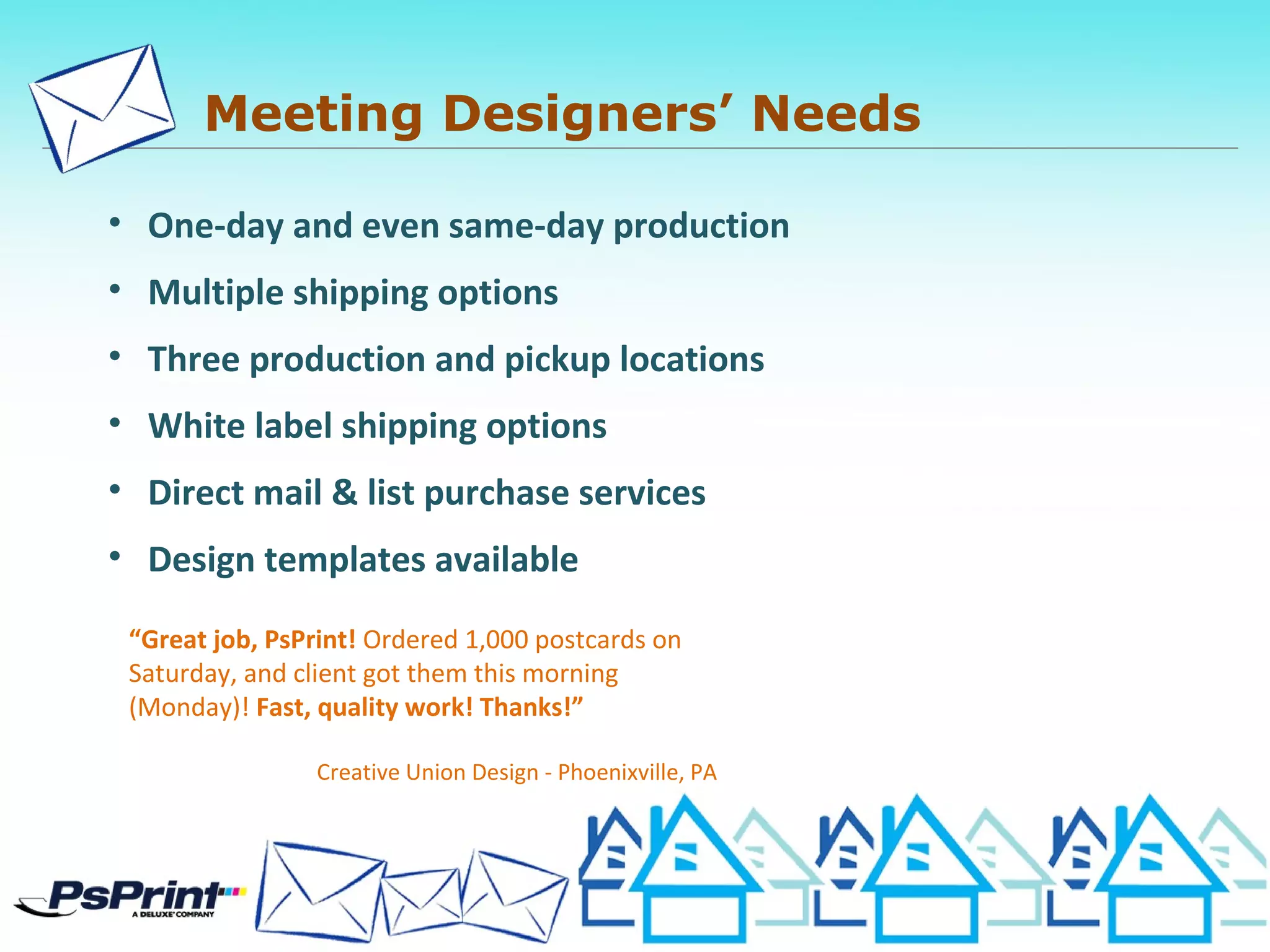 PsPrint, Designers EDDM & Direct Mail Presentation | PPT