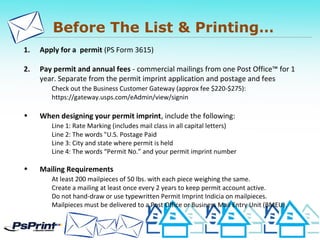 PsPrint, Designers EDDM & Direct Mail Presentation | PPT