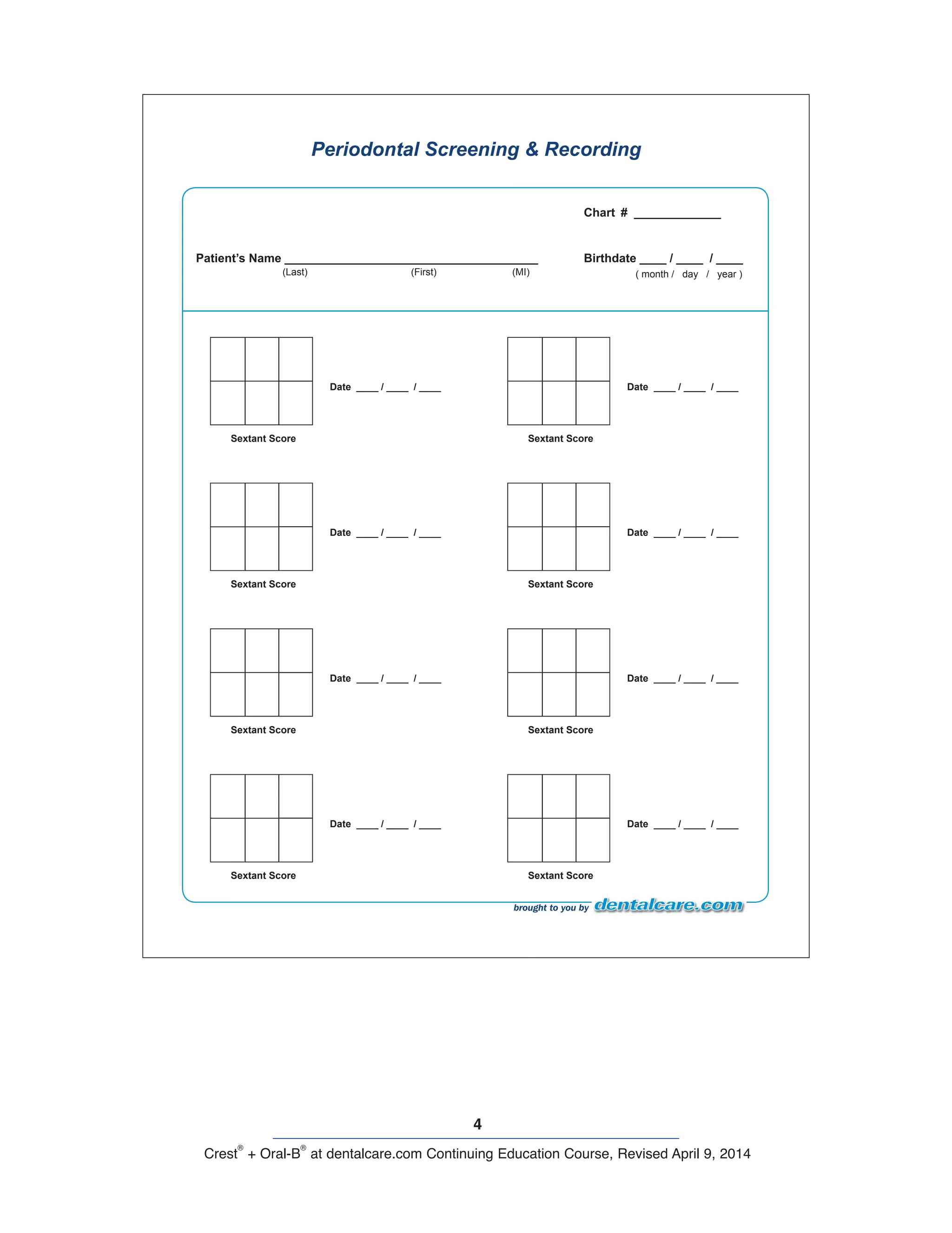 PSR para detectar el indice de tratamiento periodontal | PDF