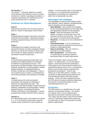 PSR para detectar el indice de tratamiento periodontal | PDF