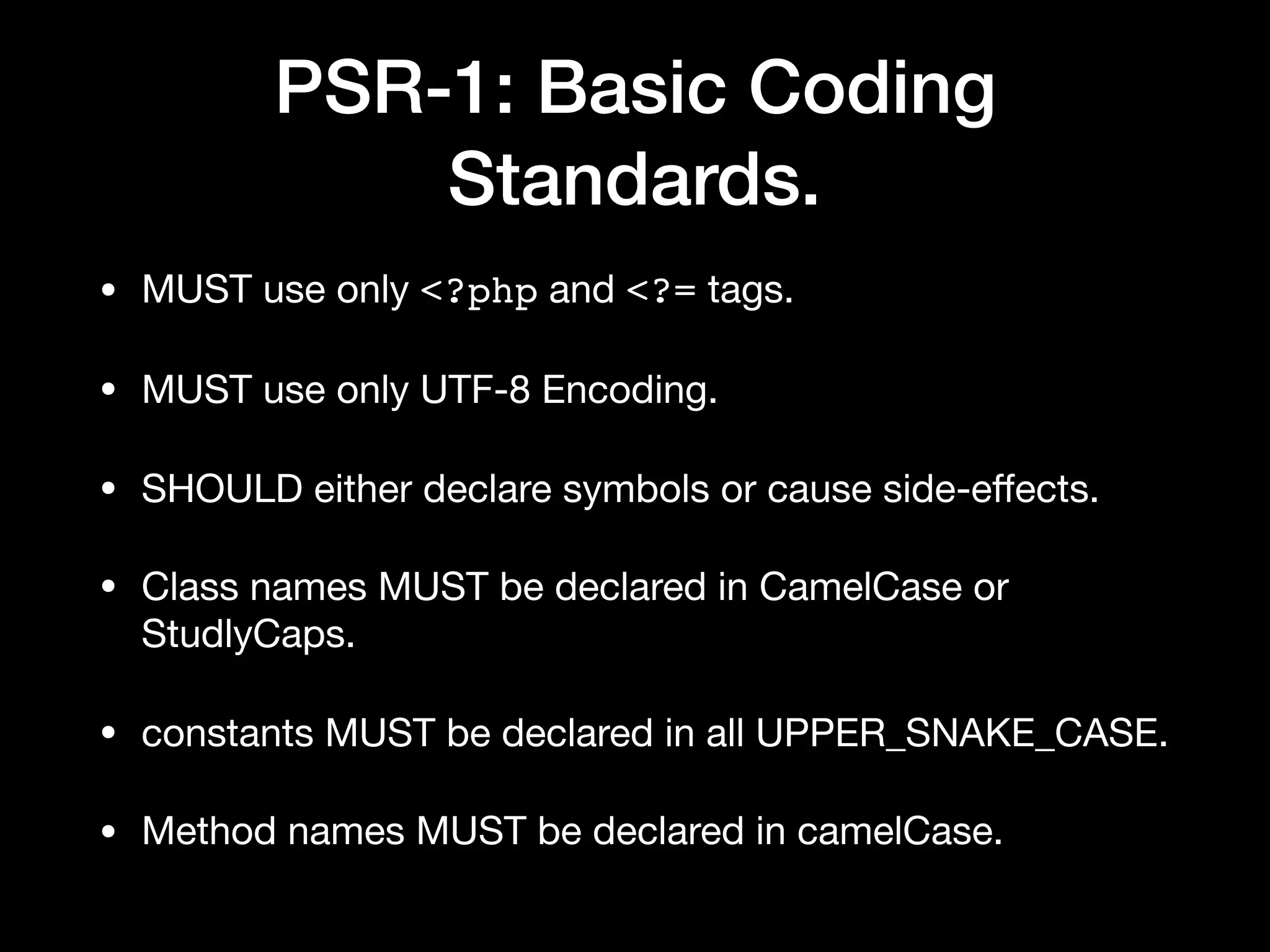 Php Standards Recommendations Php Fig Pdf