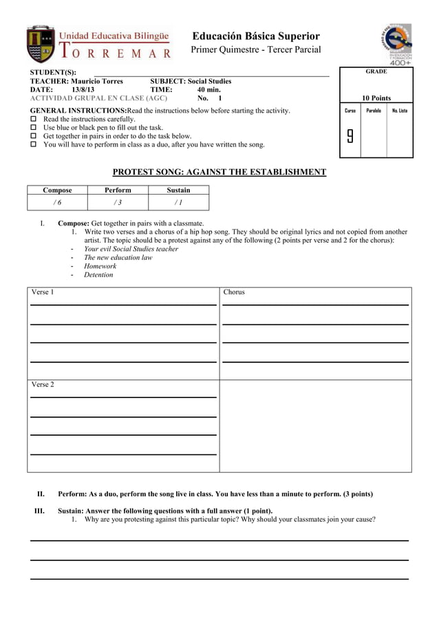 Protest song Rap | DOCX | Music | Entertainment