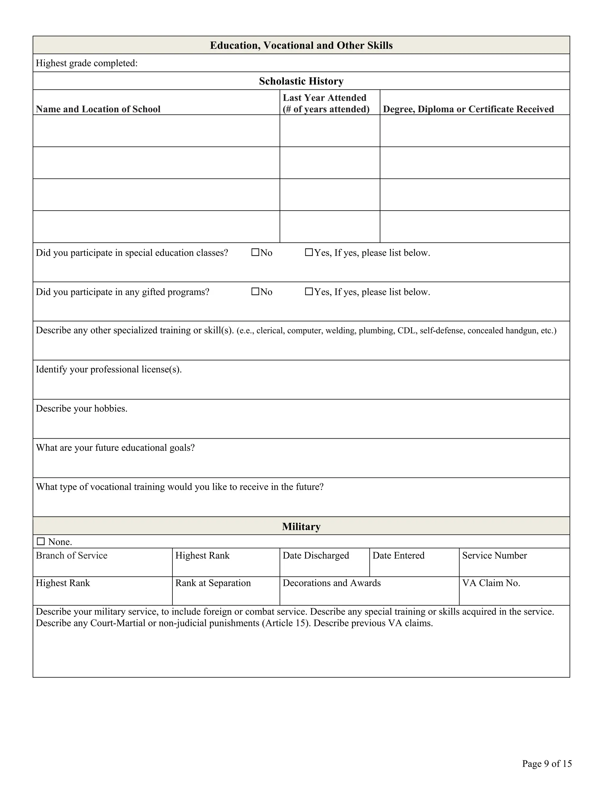 Presentence Interview Form Federal Criminal Case.pdf