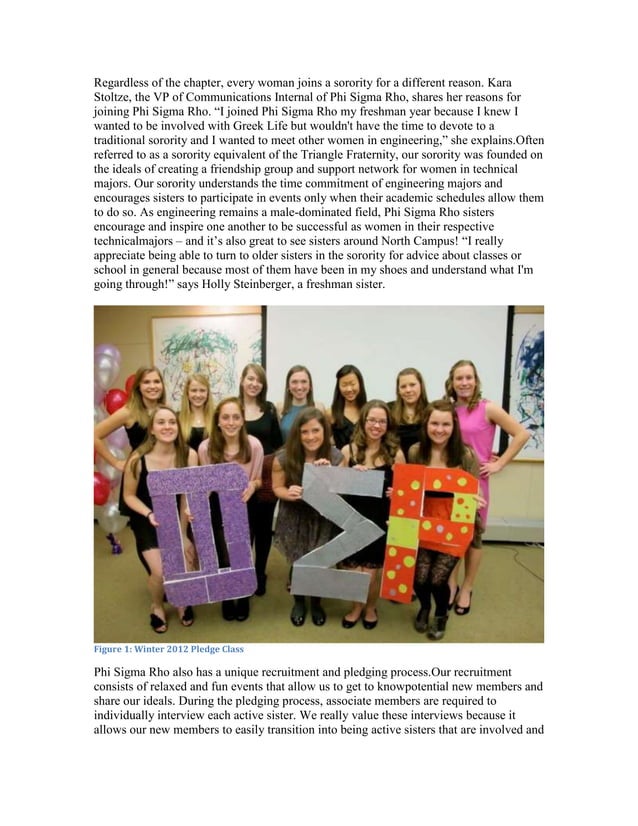 Phi Sigma Rho Engineering Sorority | DOCX | College Education | Education