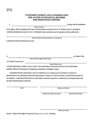 Pre-Sentence Report Required Forms | PDF