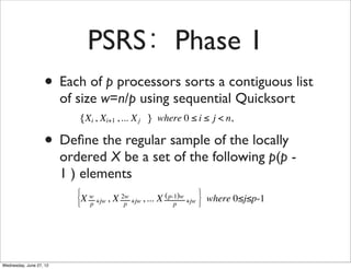 parallel sorting by regular sampling | PDF | Computing | Technology & Computing