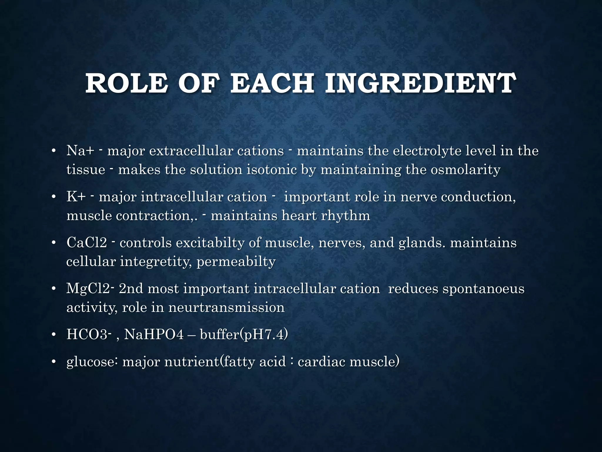 Physiological salt solution - PSS | PPTX