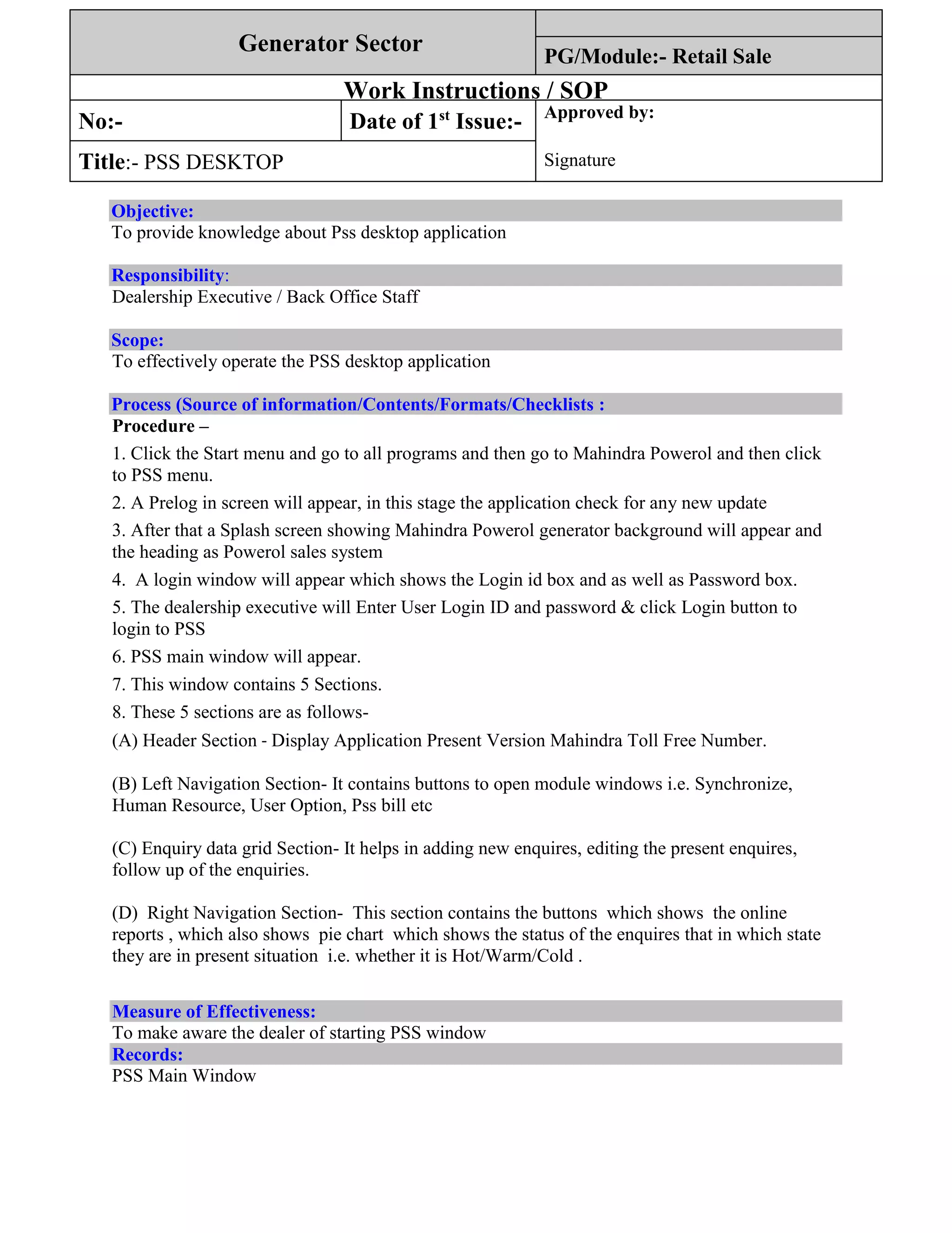 SAMPLE OF STANDARD OPERATING SYSTEM(S.O.P) | DOCX