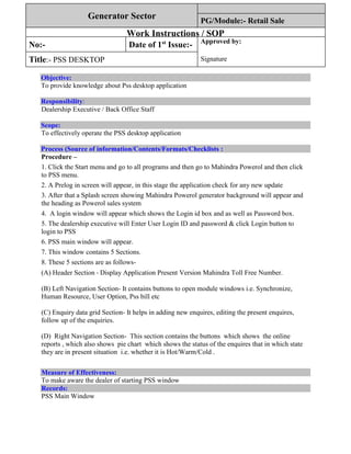 SAMPLE OF STANDARD OPERATING SYSTEM(S.O.P) | DOCX