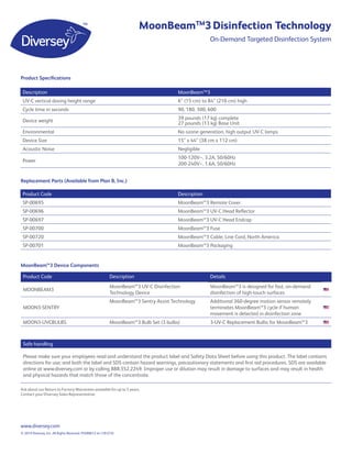 Diversey Moonbeam UV Disinfection | PDF