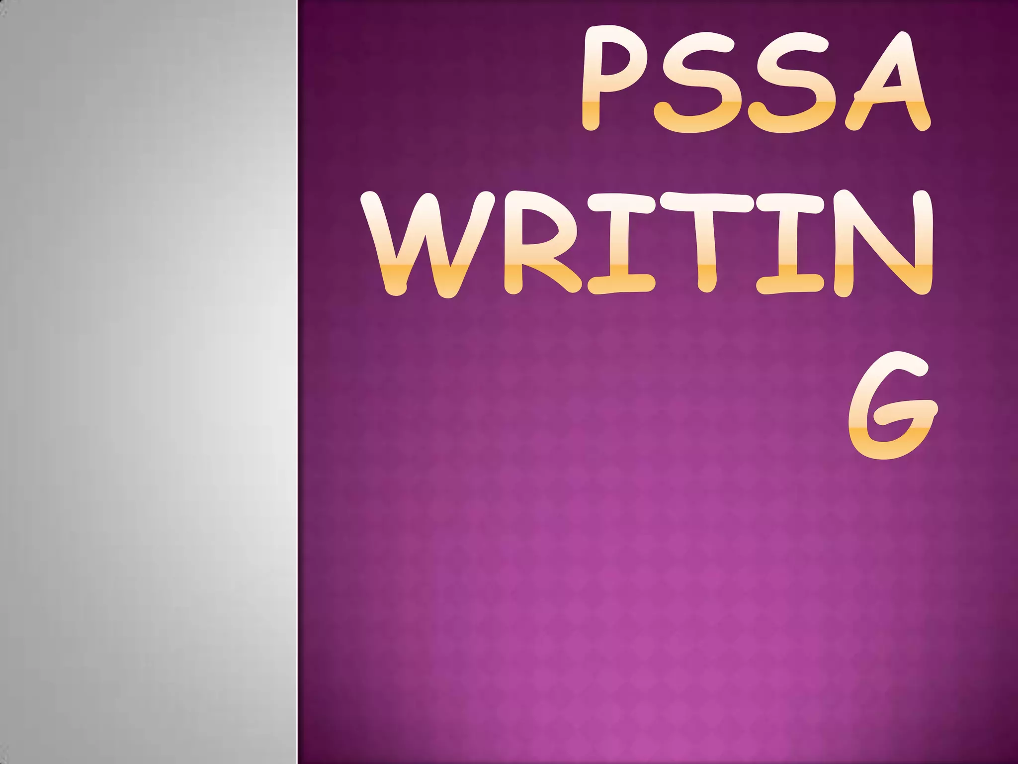 PSSA writing tips | PPTX | Educational Assessment | Education