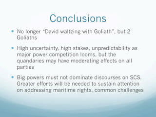 Geopolitical Quandaries in the South China Sea: Options for the ...