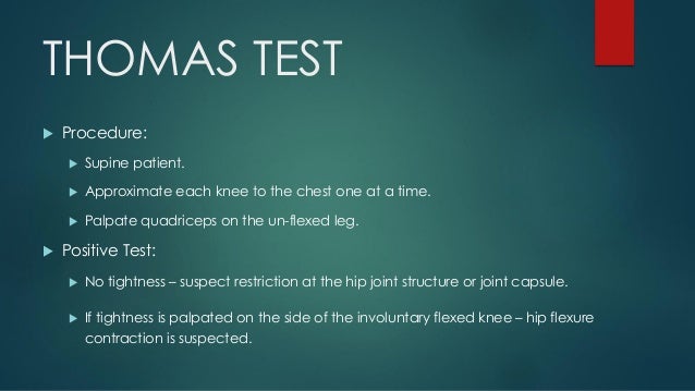 PS SESSION : EXAMINATION OF HIP