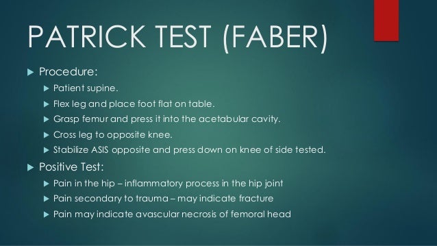 PS SESSION : EXAMINATION OF HIP