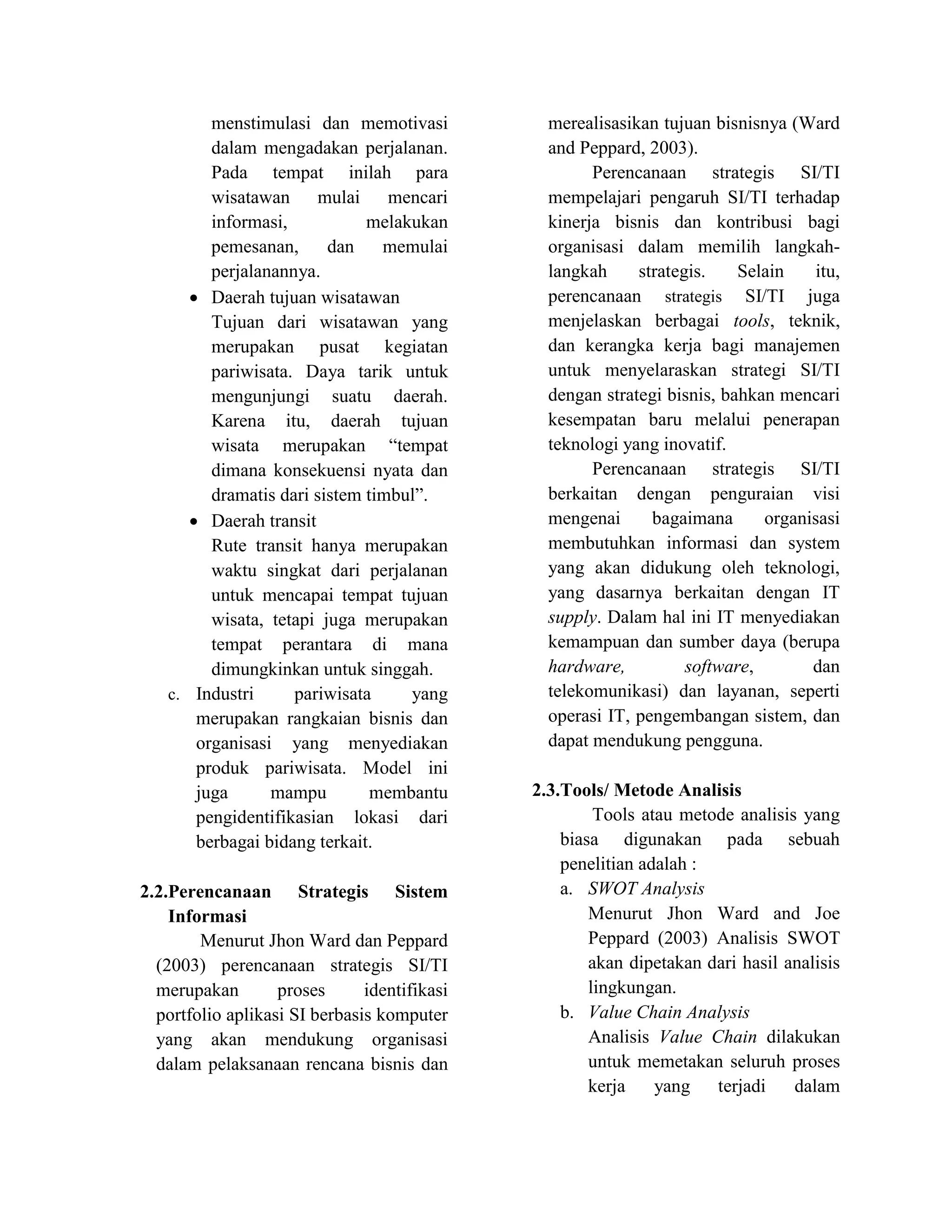 PSSI Pengembangan Objek Wisata | PDF