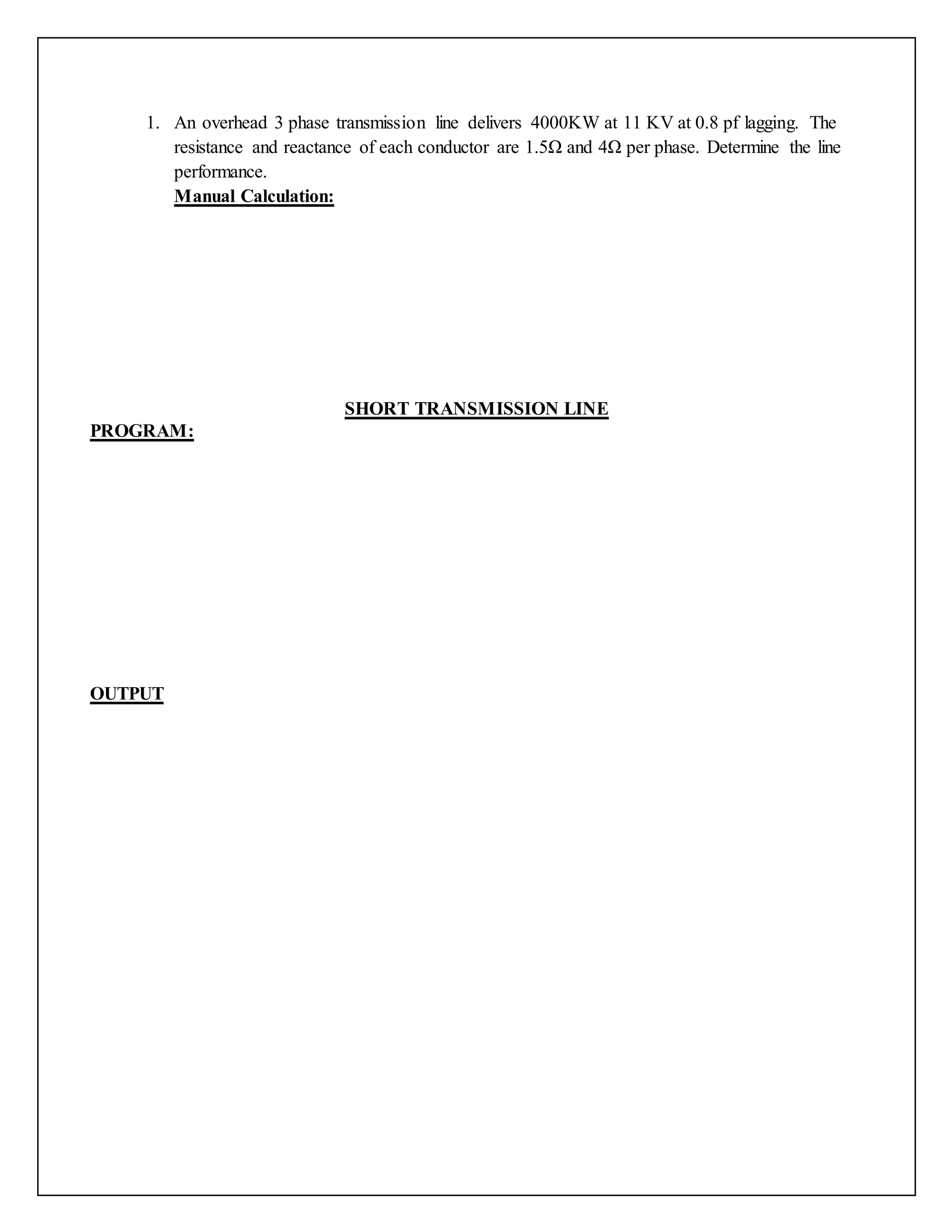 Power System Simulation Laboratory Manual | DOCX