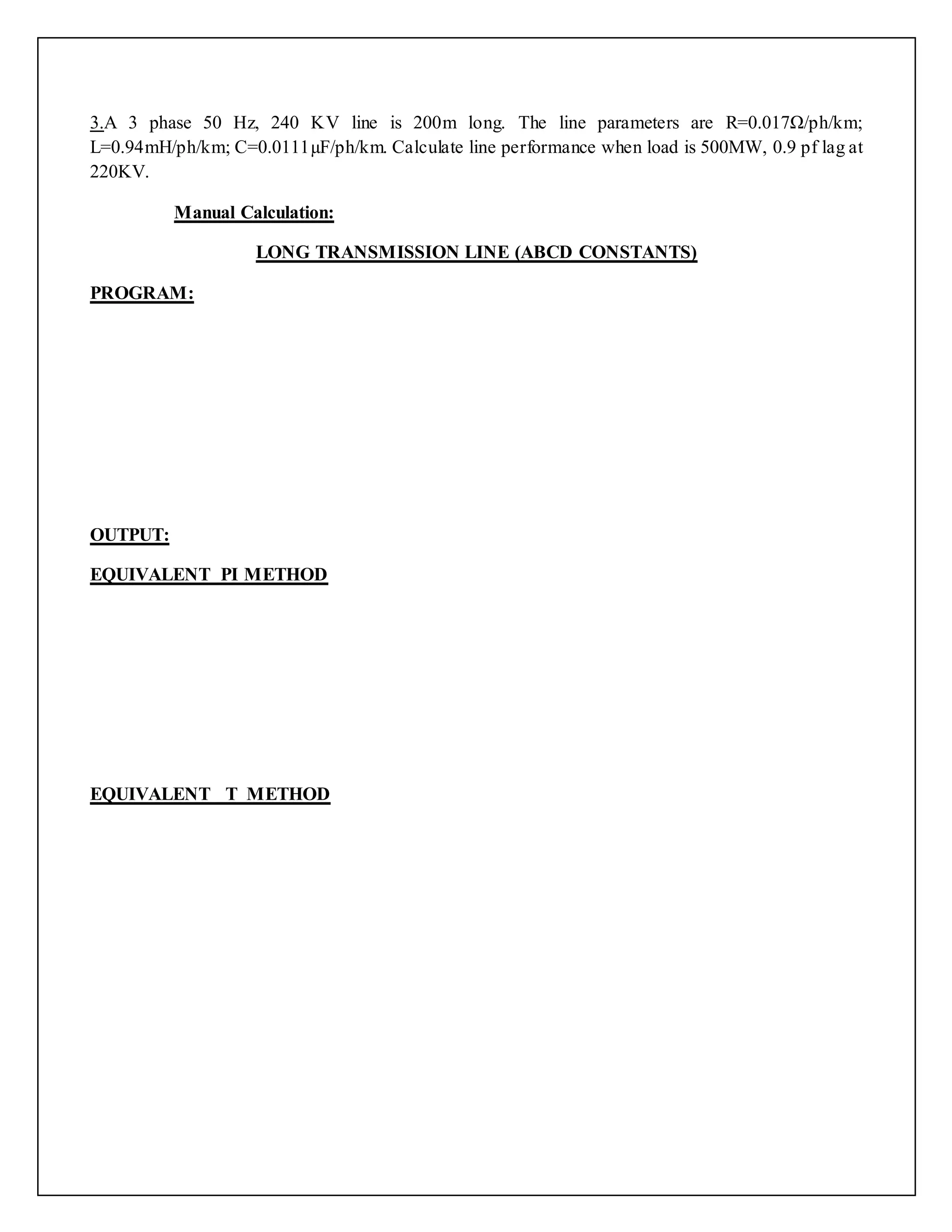 Power System Simulation Laboratory Manual | DOCX