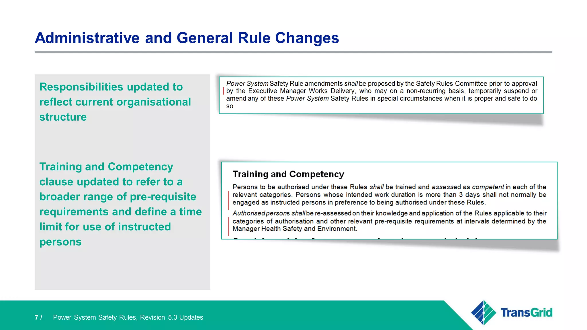 Power Safety System Rules: Revisions effective in version 5.3 | PDF