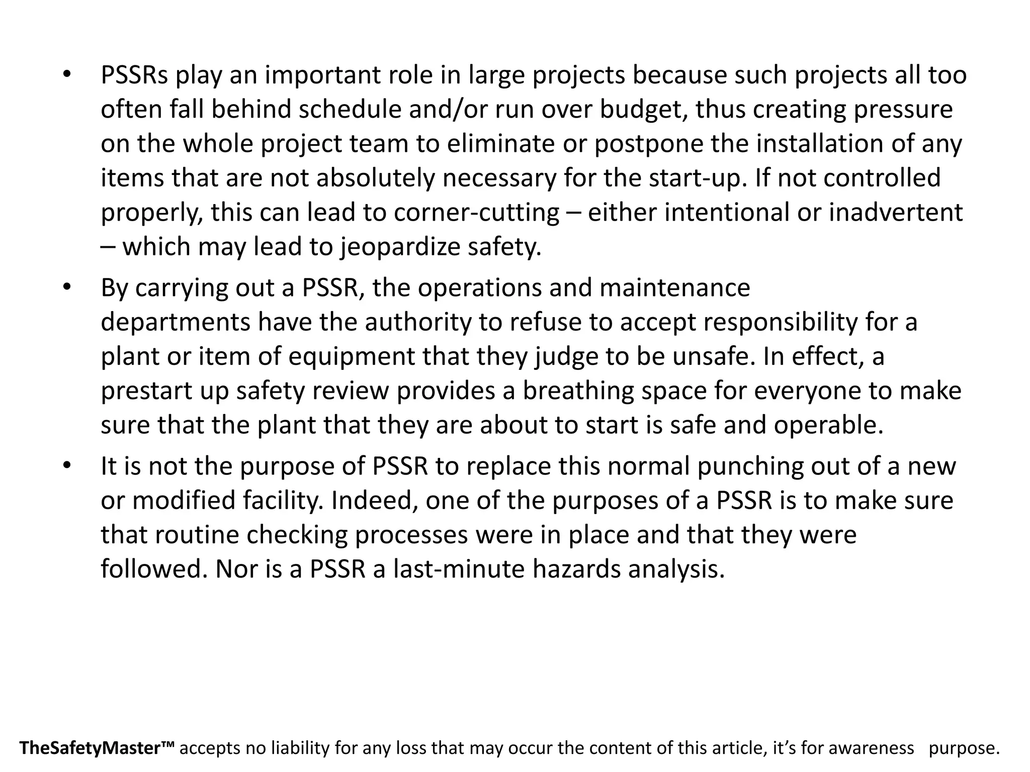 Prestartup Safety Review (PSSR) | PPTX