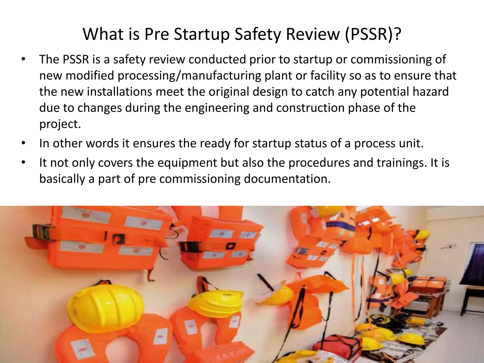 Prestartup Safety Review (PSSR) | PPTX