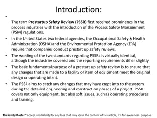 Prestartup Safety Review (PSSR) | PPTX