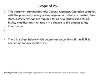 Prestartup Safety Review (PSSR) | PPTX