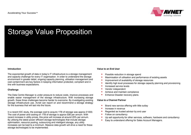 Assessment value proposition - Storage | PPT