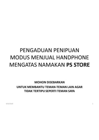 Ps store penipu (hati hati ada ps store abal-abal) | PDF