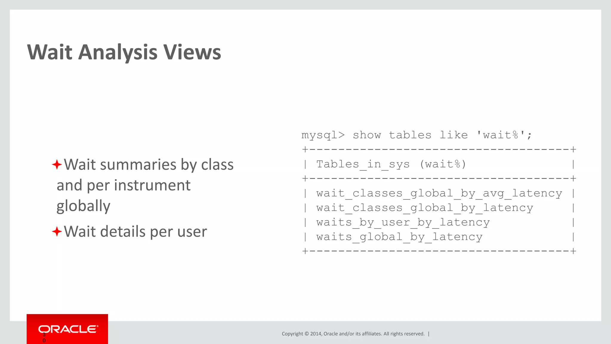 MySQL's Performance Schema, SYS Schema and Workbench Integration | PDF