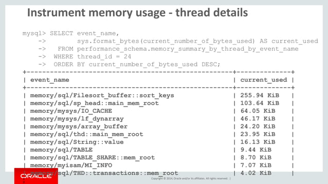 MySQL's Performance Schema, SYS Schema and Workbench Integration | PDF