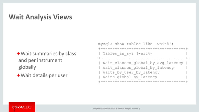 MySQL's Performance Schema, SYS Schema and Workbench Integration | PDF