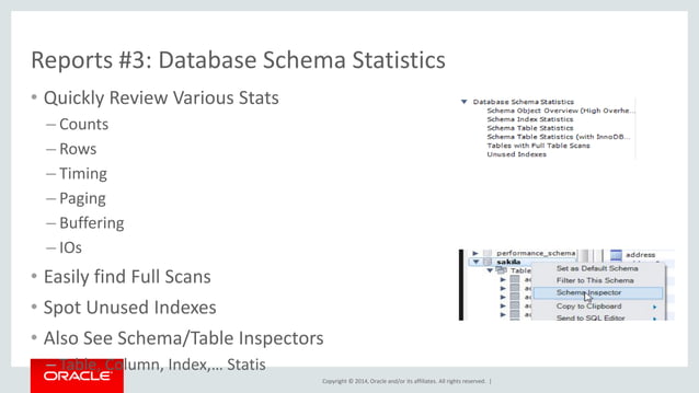 MySQL's Performance Schema, SYS Schema and Workbench Integration | PDF