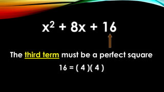 Factoring Perfect Square Trinomial | PPTX