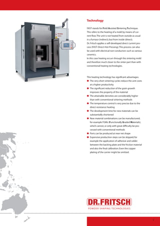 Dr. Fritsch Powder Shaping Technologies English Catalogue | PDF