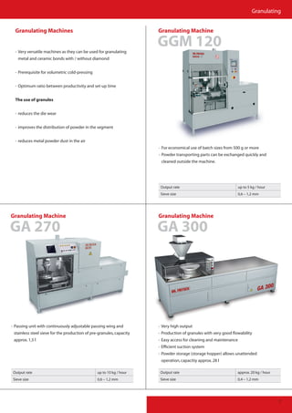 Dr. Fritsch Powder Shaping Technologies English Catalogue | PDF