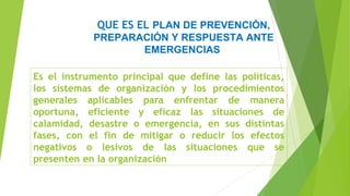Pst sst-001 socializacion plan de emergencias | PPT