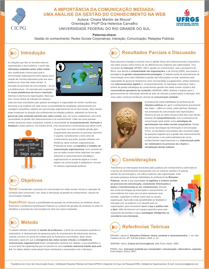 Pôster do I Congresso de IC e Pós- Graduação - Sul Brasil