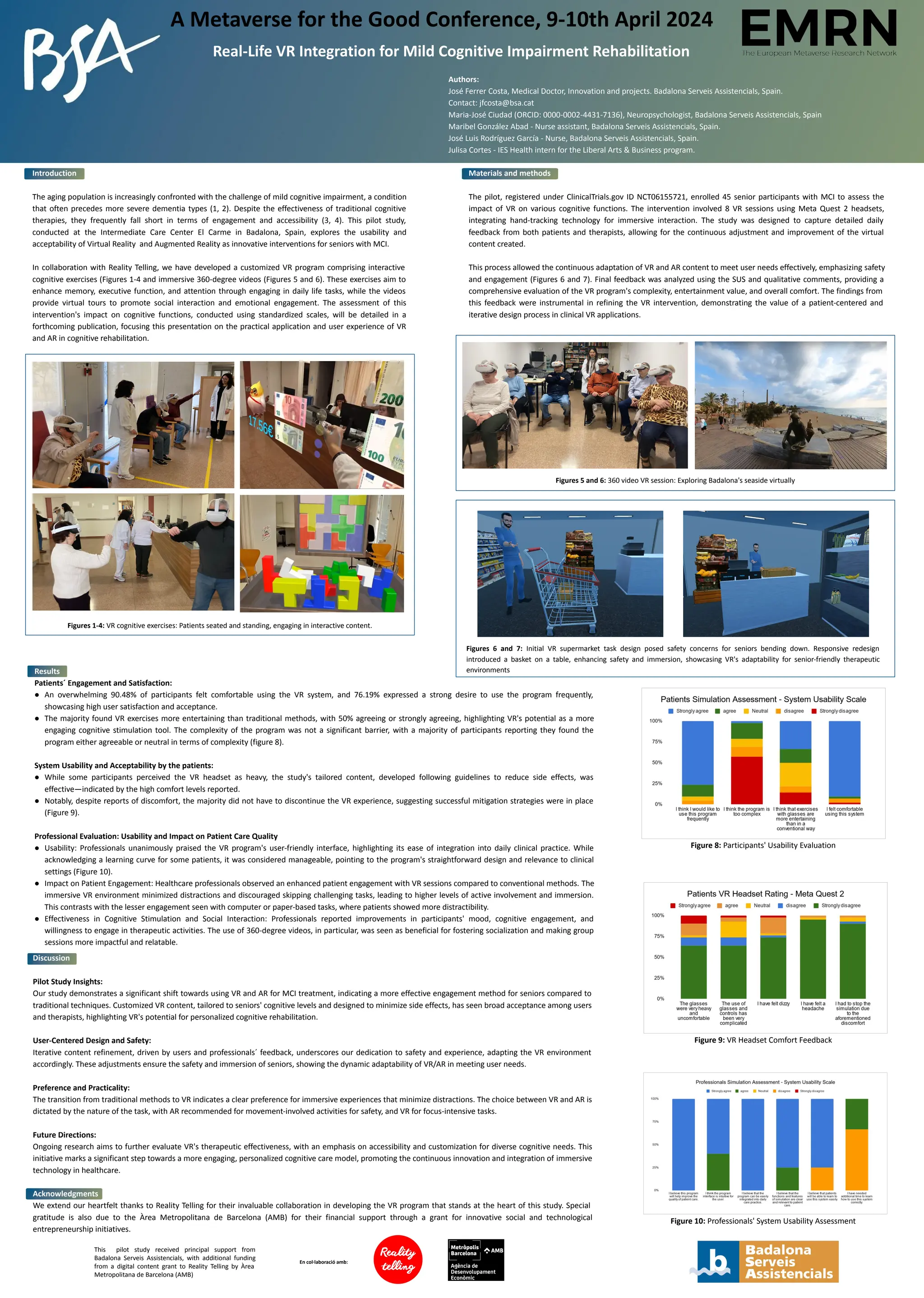 Pòster "Real-Life VR Integration for Mild Cognitive Impairment Rehabilitation" | PDF