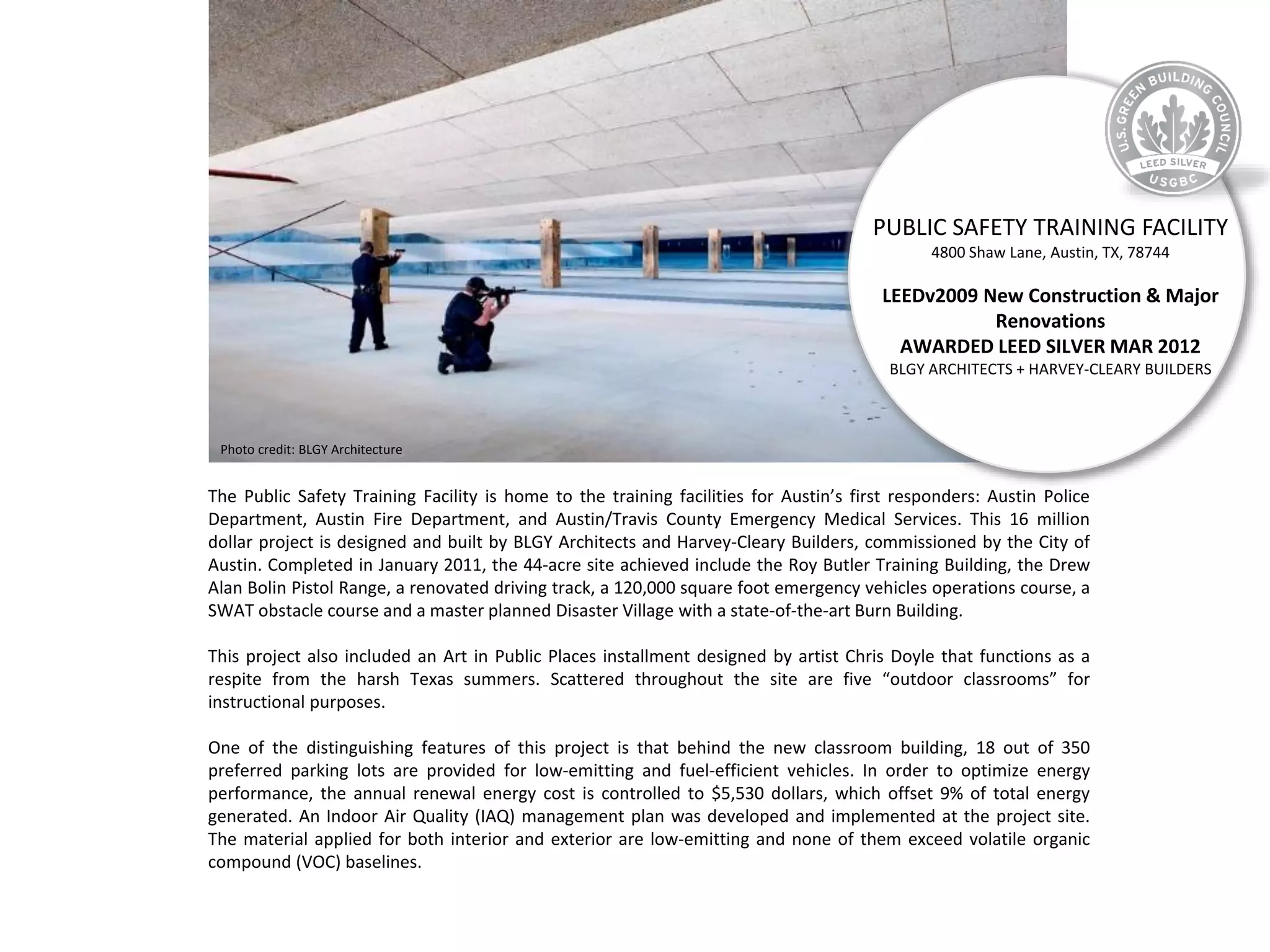 Public Safety Training Facility- LEED Profile | PDF