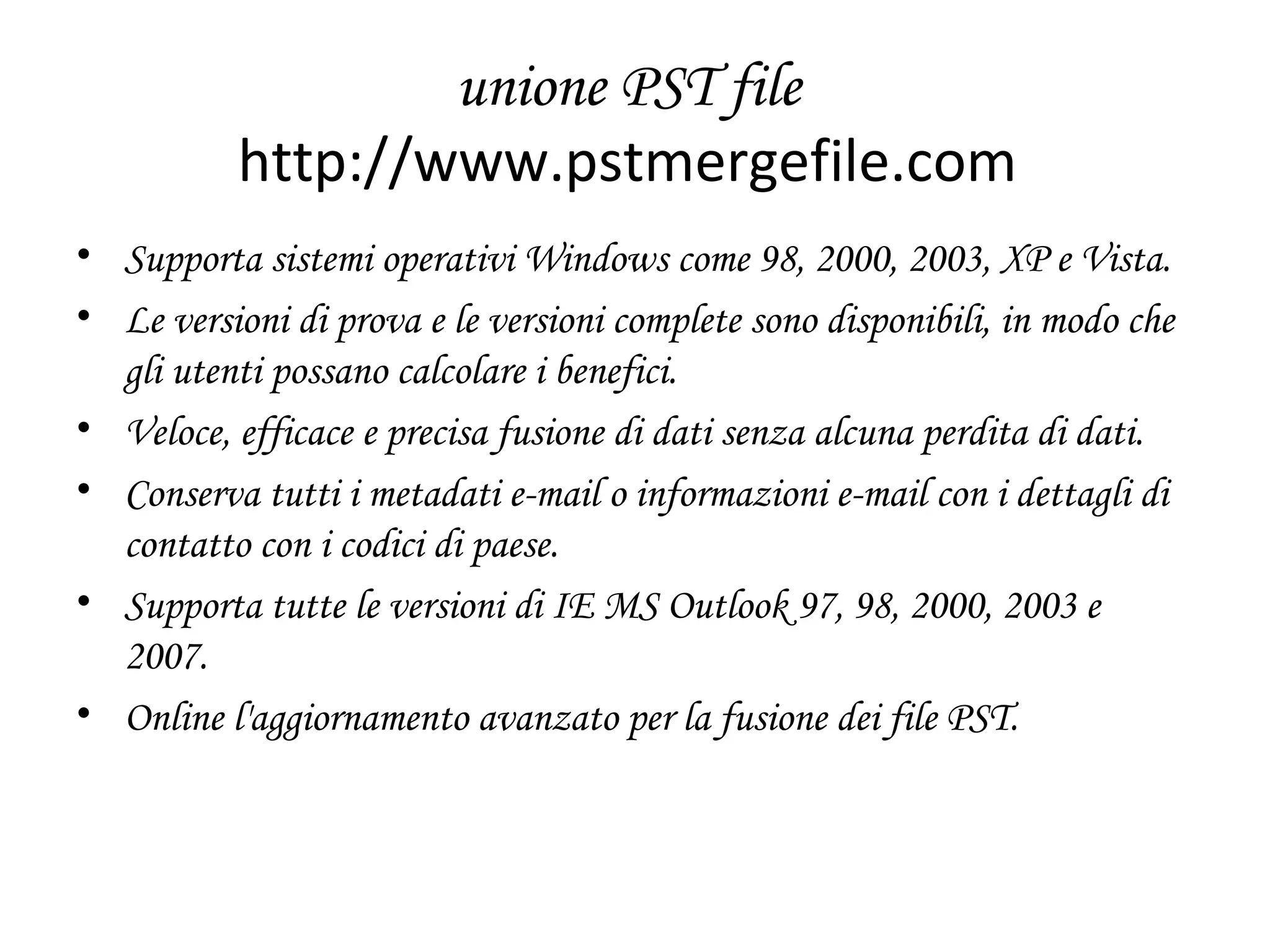 unione PST file | PPT