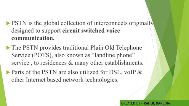 Pstn (Public Switched Telephone Networks) | PPTX | Phone Services ...