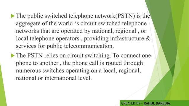 Pstn (Public Switched Telephone Networks) | PPTX | Phone Services ...