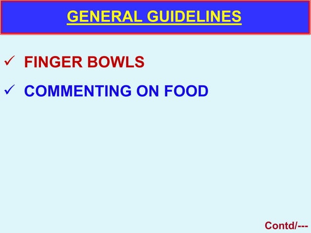 Mess etiquette and Table Manners | PPTX | Home Appliances | Home & Garden