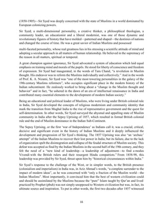 Sir Syed Ahmed Khan & Aligarh Movement | DOCX