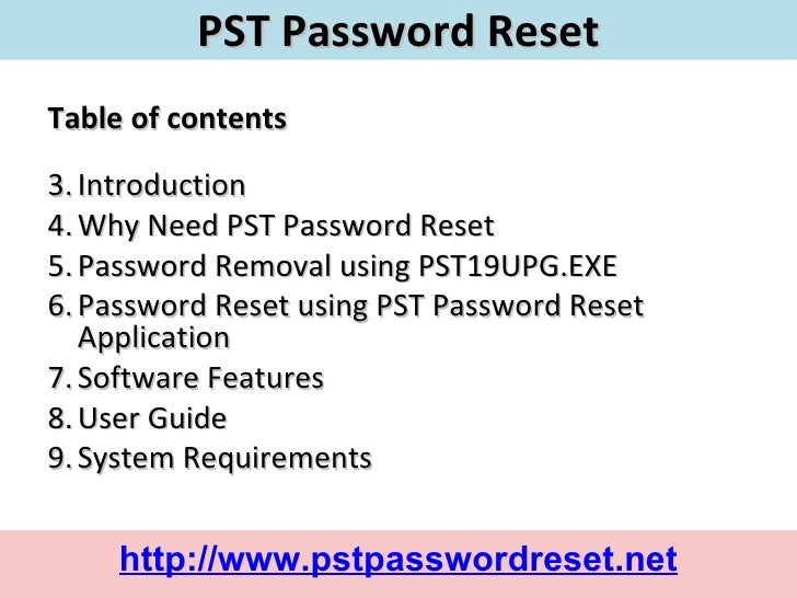 Pst Password Reset Get Access To Pst Without Any Risk