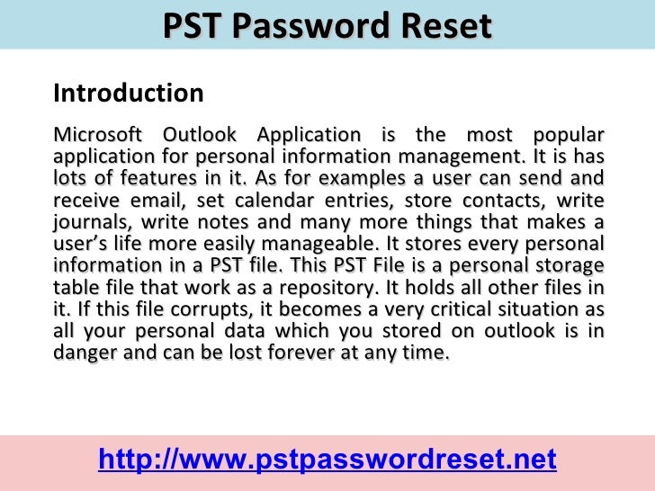 Pst Password Reset Get Access To Pst Without Any Risk